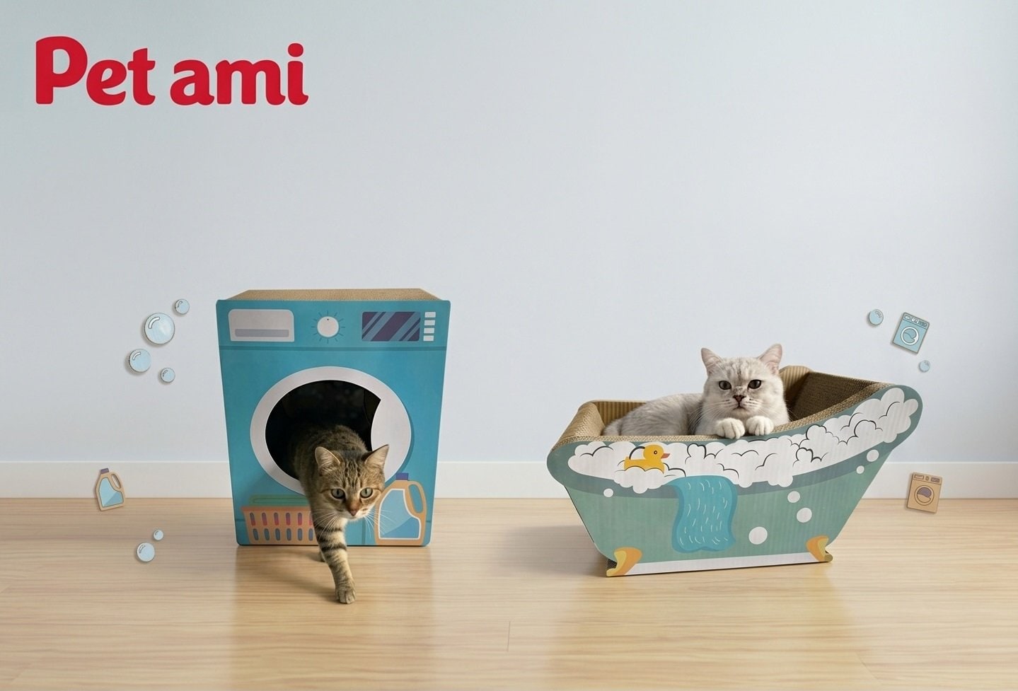 猫ちゃんがひょっこり！コメリ新作ペット用品は〈ねこ足バスタブ〉＆〈ドラム式洗濯機〉デザインの「爪とぎ」！愛猫とのおうち時間が楽しくなりそう ...
